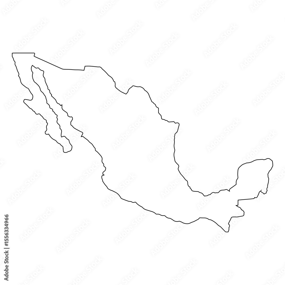 vector map of Mexico isolated on a transparent background, Detailed map ...
