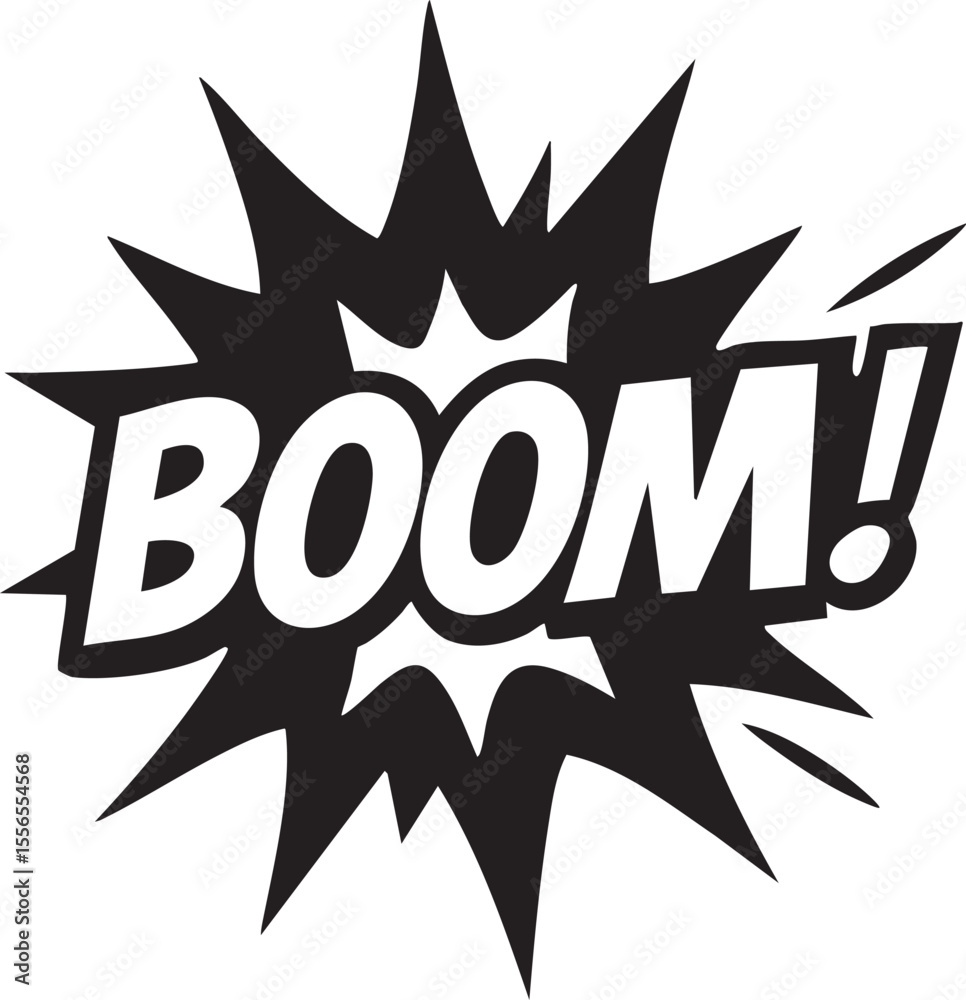 Dynamic Comic Book Boom! Explosion Sound Effect Illustration Stock Vector | Adobe Stock
