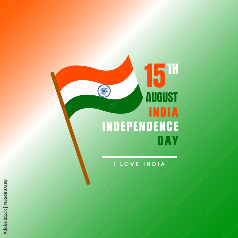 15 august independence day celebration with waving indian flag Stock ...