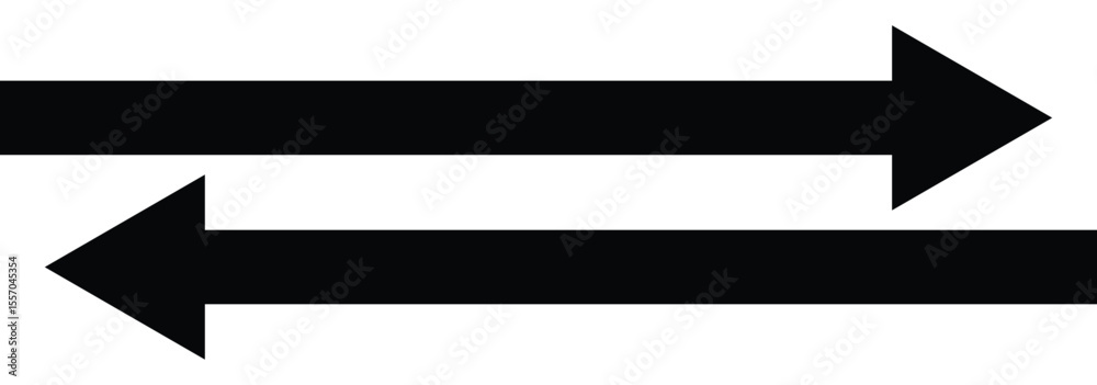 Image vectorielle Stock Double arrow icons. Horizontal dual tow side ...