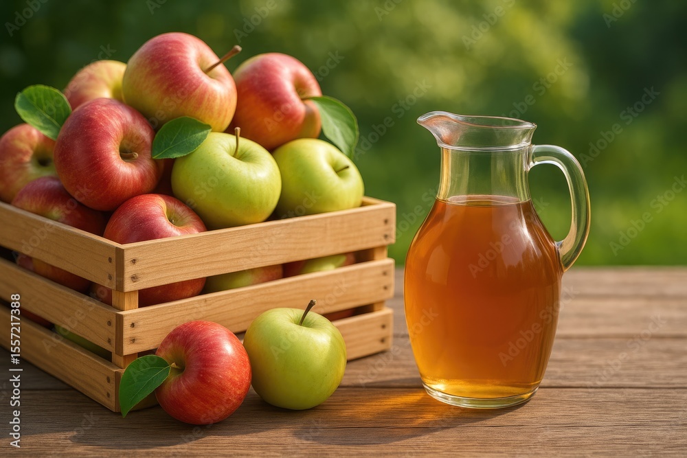 Harvesting and processing red and green apples for homemade healthy ...