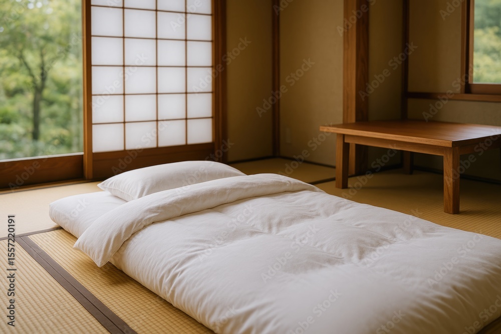 Foto de Stock Interior view showcasing a futon setup inside a ...