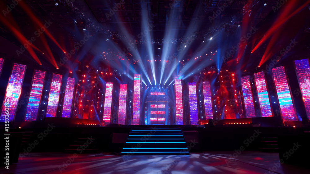 Stage Entrance with LED Screens - WWE Evolution Event Backdrop Stock ...
