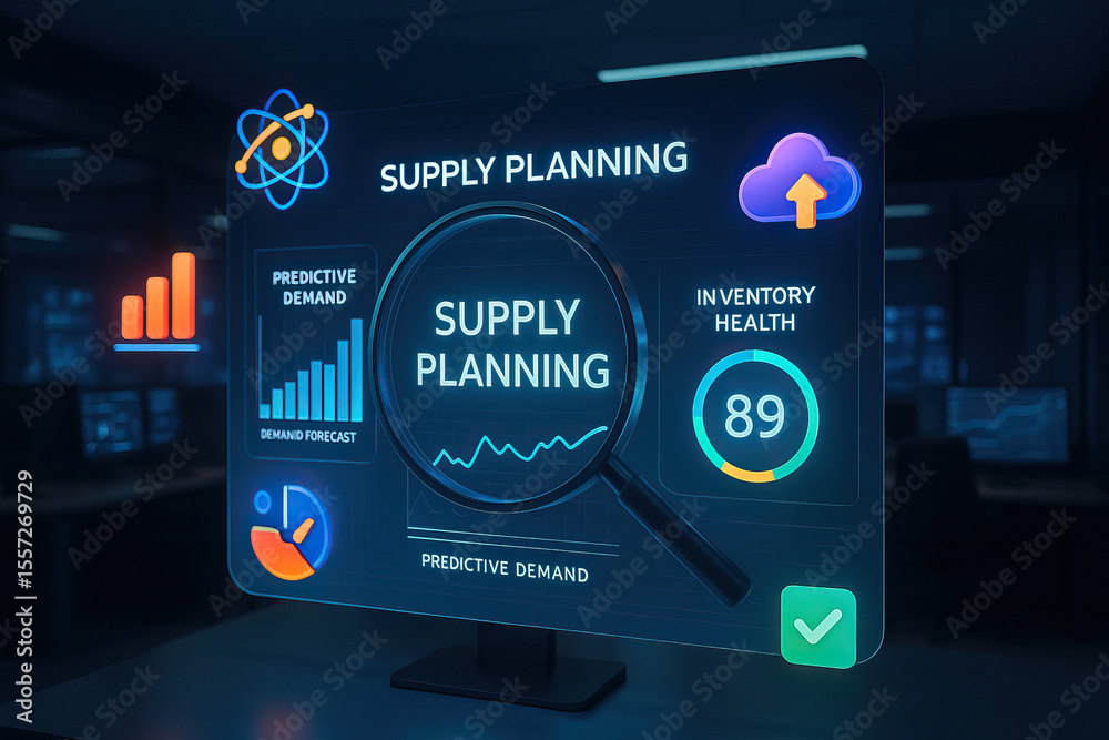 Supply planning dashboard with predictive demand analytics, inventory ...