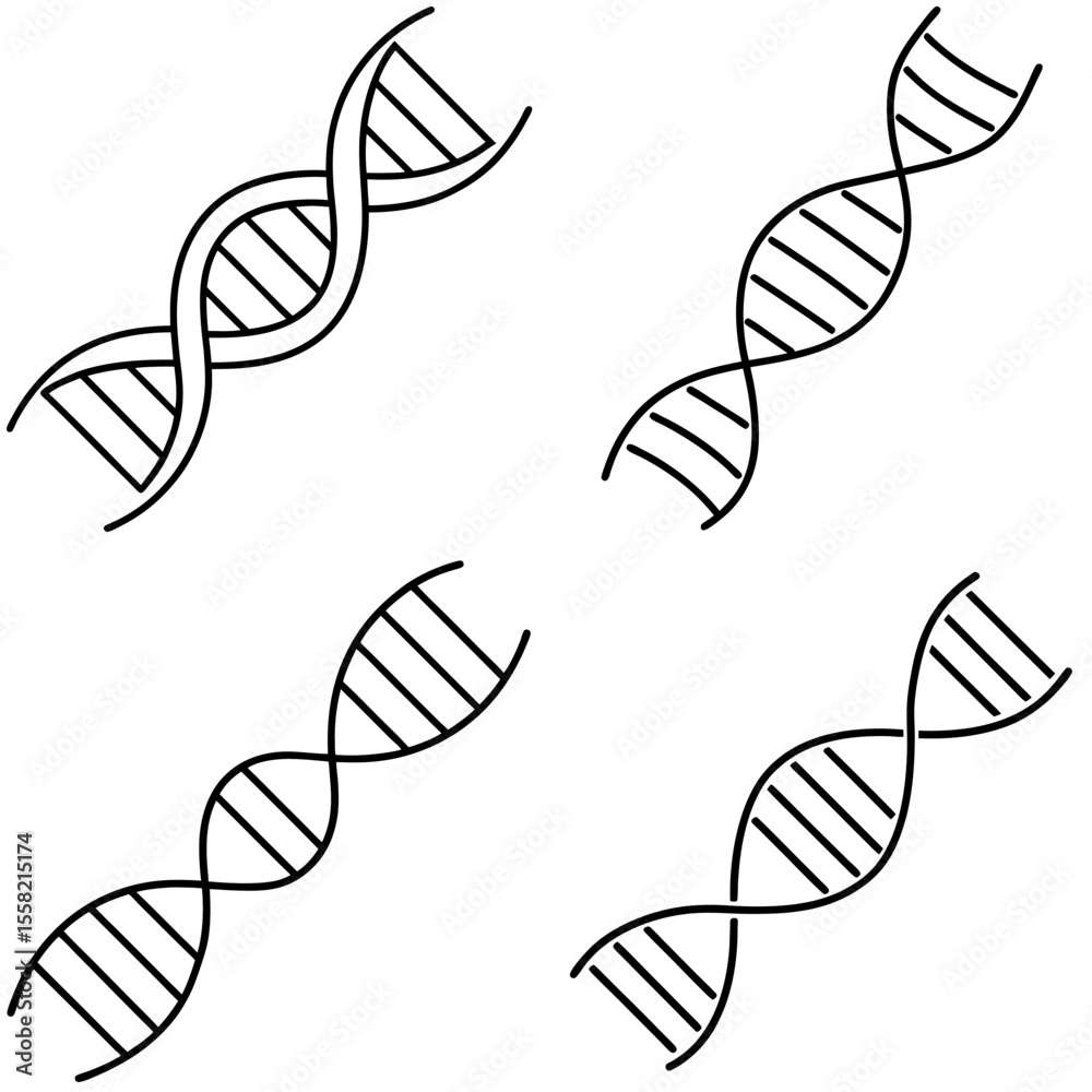Stock-Vektorgrafik „Line Drawing Cartoon of a DNA Strand Coloring Book ...