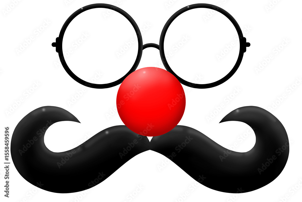 Mustache glasses nose disguise isolated on transparent background ...