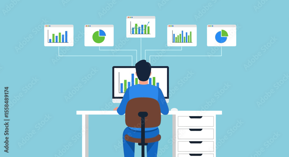 Data Analyst Monitoring Key Performance Indicators (KPIs) on Multiple ...