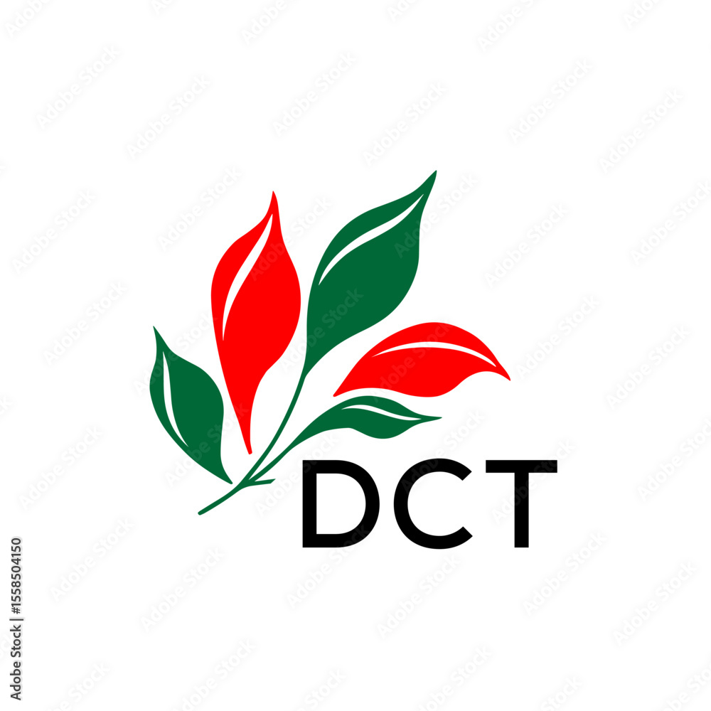 DCT Modern Leaf Logo Design with Red and Green Colors, DCT Later Logo ...