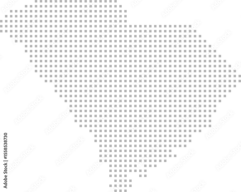 South Carolina, United States – square dot grid vector map (Web ...