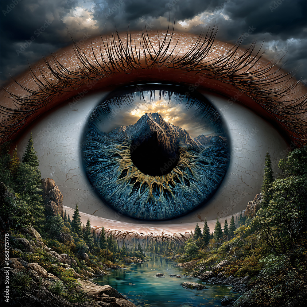 eye iris on background, third eye, Eye of the universe, eye illustration drawing , Psychedelic ...