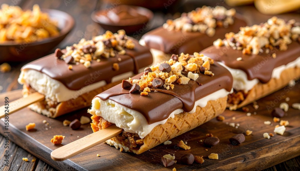 Choco-Taco Style Ice Cream on a Stick A playful taco-inspired bar on a ...