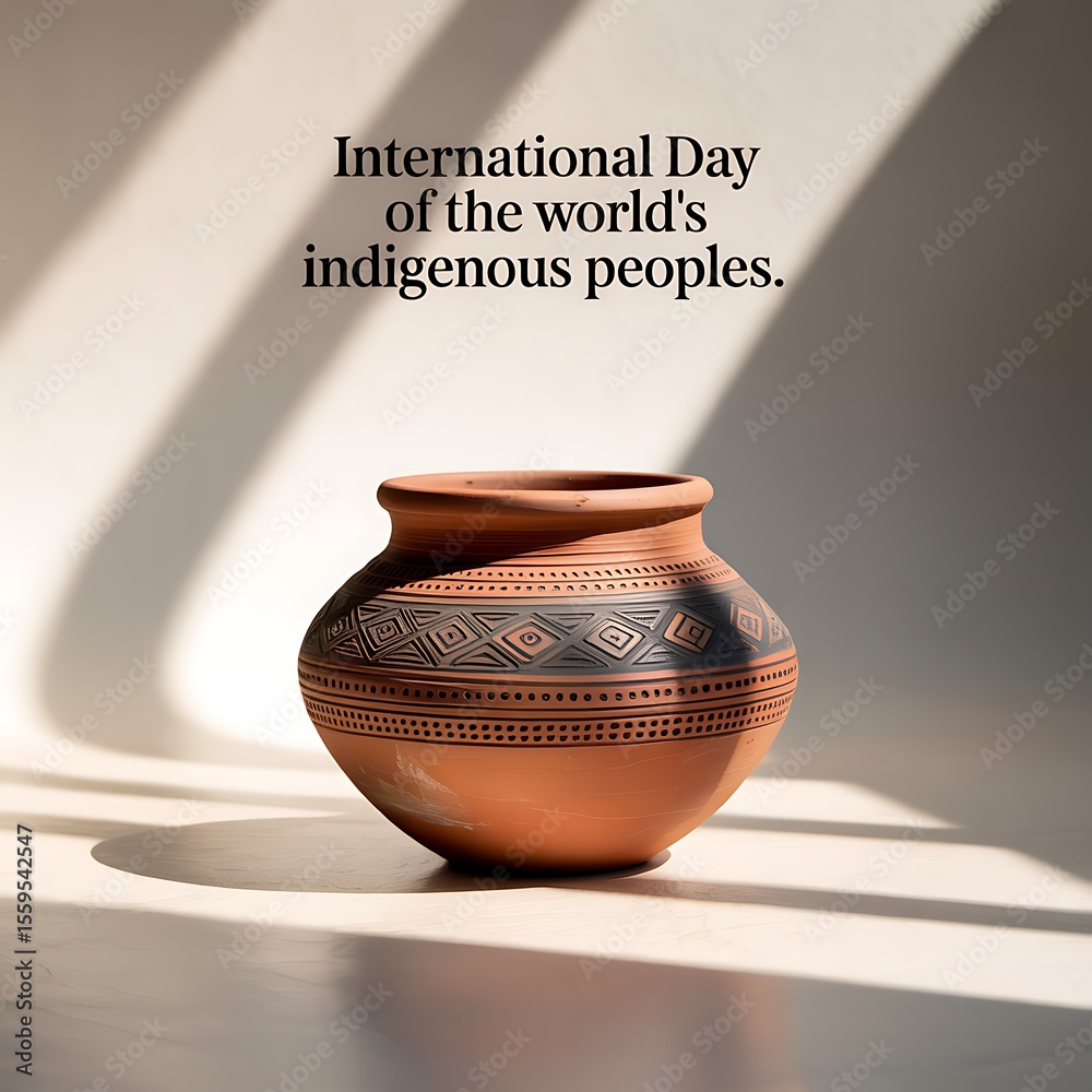 Terracotta pot with indigenous patterns celebrates international day of ...