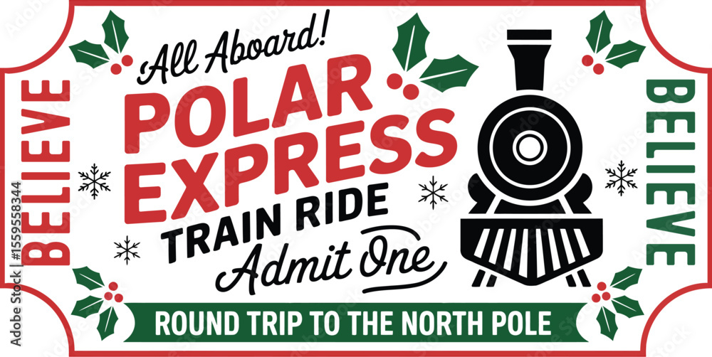 Image vectorielle Stock Polar Express Ticket svg, Polar Express png ...