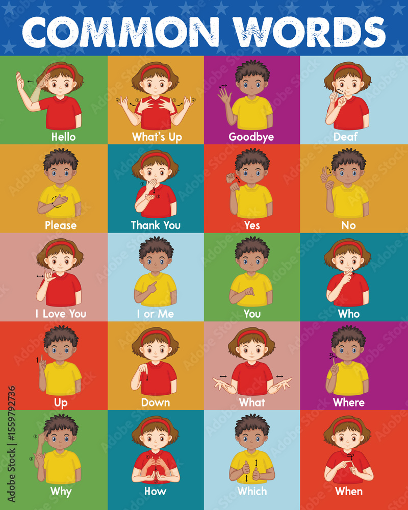 2 Pcs 16x20 Sign Language Poster for Classroom. Includes Everyday and ...