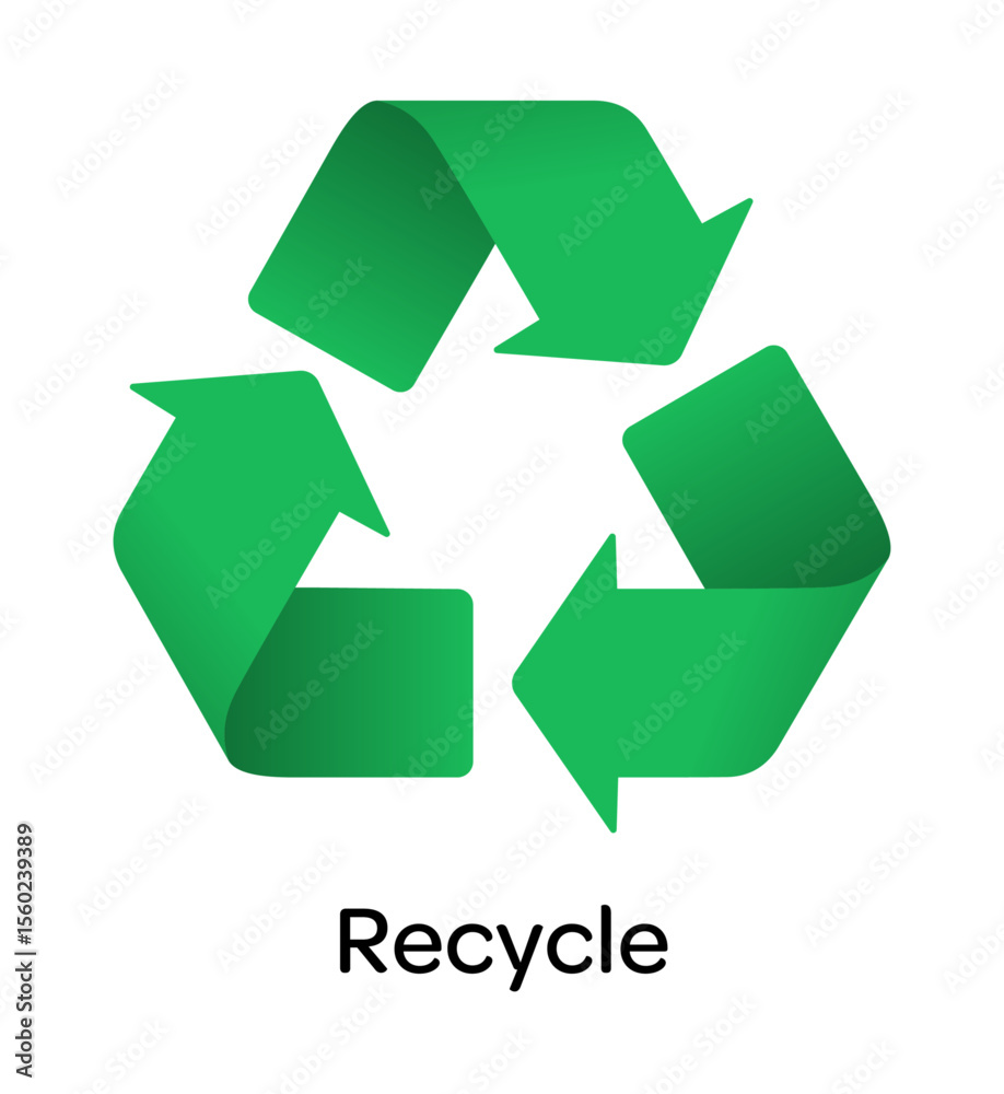 Praca wektorowa bez tantiem: Green Recycling Symbol: The iconic green ...