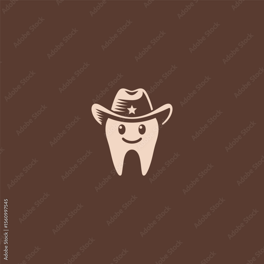 Tooth logo wearing a cowboy hat in fun and creative design. Stock ...