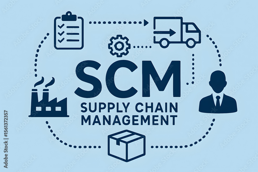 Stock-Illustration „Supply Chain Management Concept: A streamlined ...