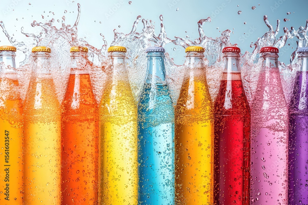 Collage of different types of energy drinks and sodas, showcasing their ...