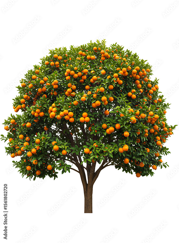 Orange tree PNG. Bushy orange tree full of orange fruit isolated ...