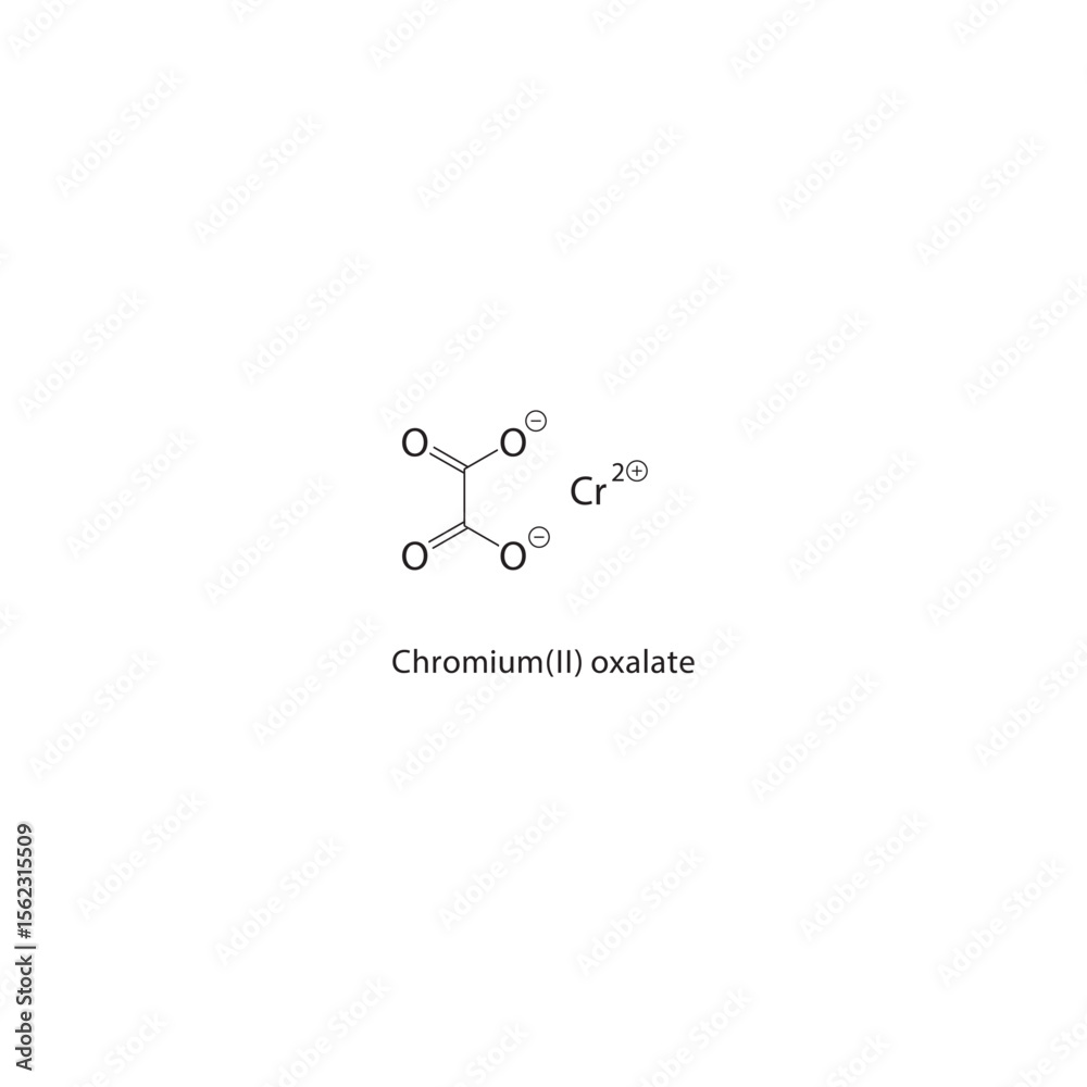 Chromium(II) oxalate skeletal structure. Inorganic chromium(II) salt ...
