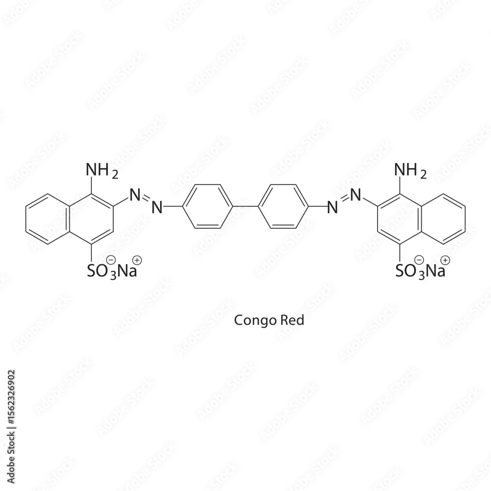 Stock-Vektorgrafik „Congo Red skeletal structure. Synthetic dye ...