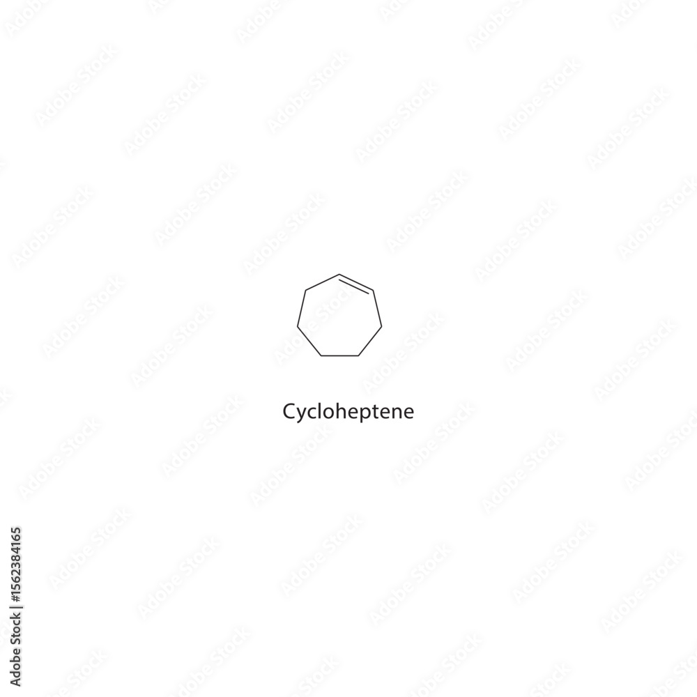 Cycloheptene skeletal structure. Unsaturated cyclic hydrocarbon ...