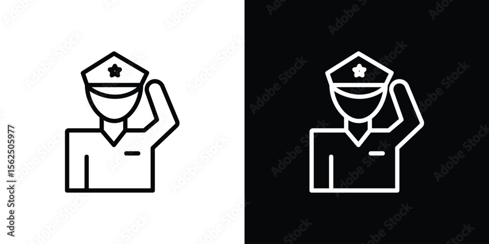 Salute icon Black and White Vector Graphic Stock Vector | Adobe Stock