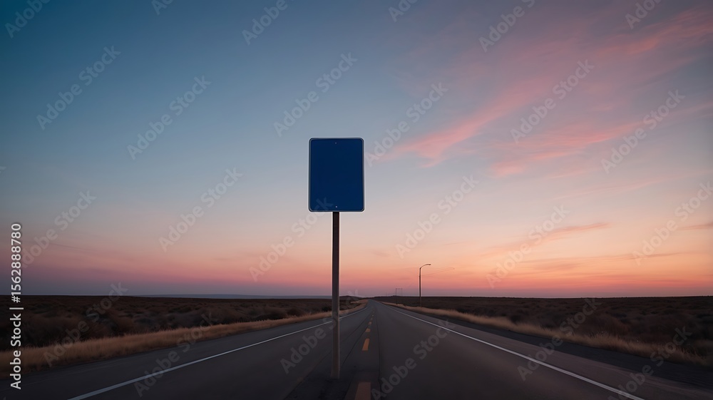 Road Sign Silhouette Under Serene Sky as Symbol of Safe Roads and ...
