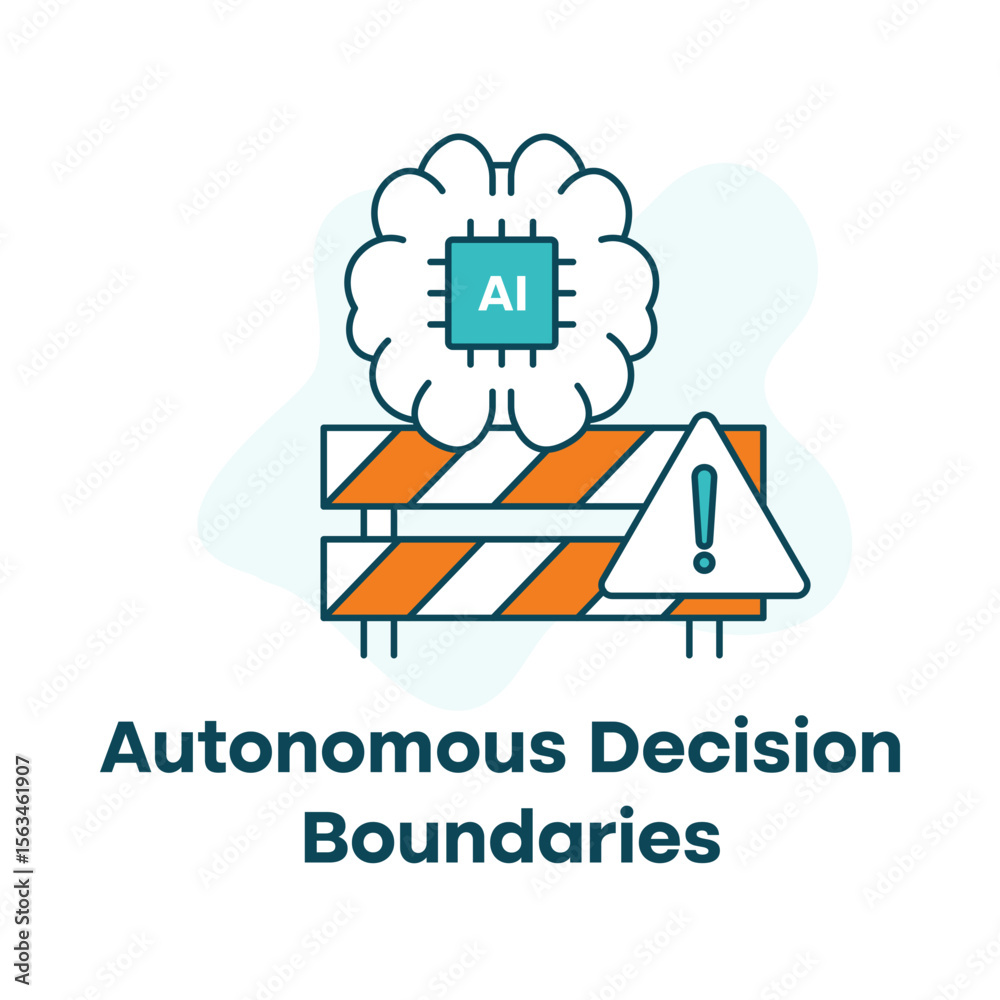Autonomous AI Boundaries Icon, AI Decision Limit, Safe AI System Vector ...