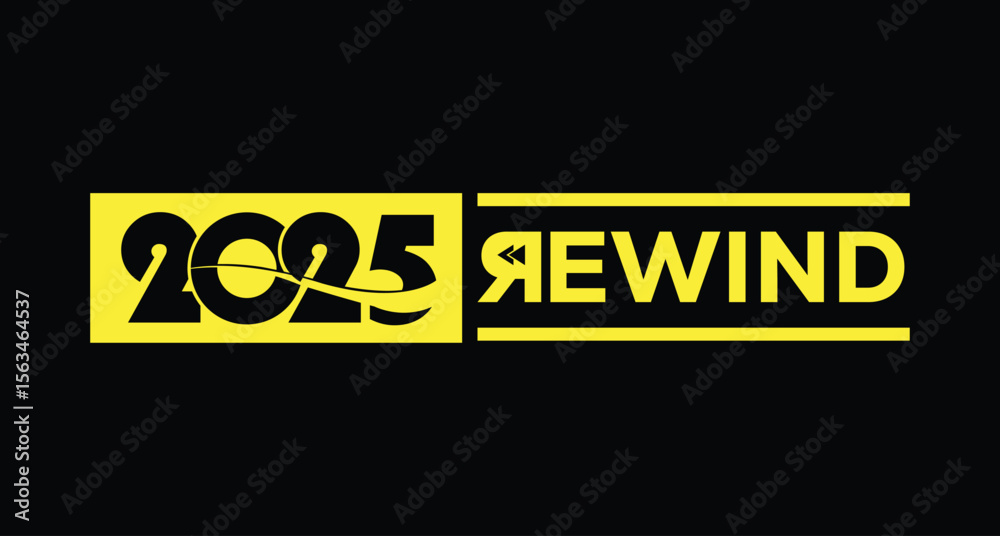 Vettoriale stock di 2025 year rewind, Concept words 2025 REWIND. 2025 ...