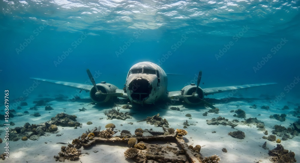 Foto de Stock Crash Site Exploration: High-Resolution Image of Sunken ...