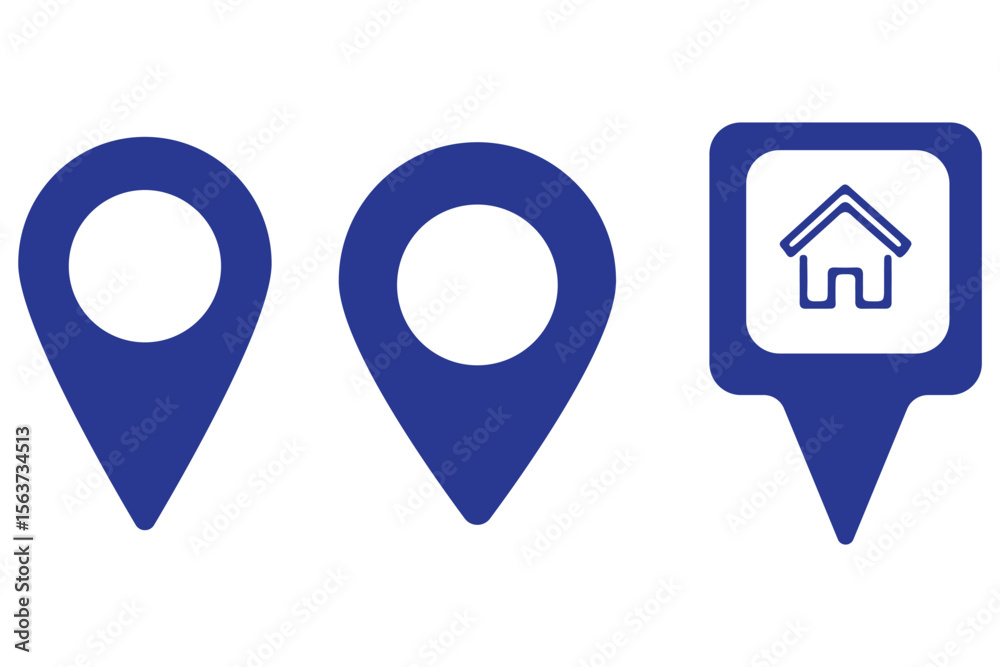 location icon, map pin icons in outline, black, and red styles. for ...