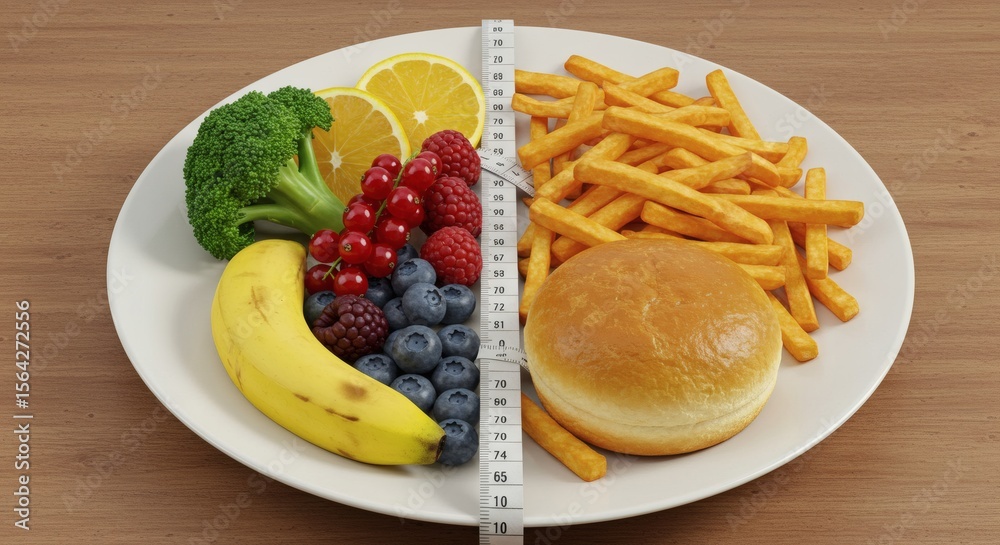 Foto de Stock Healthy vs. Unhealthy Eating A Visual Guide to Food ...