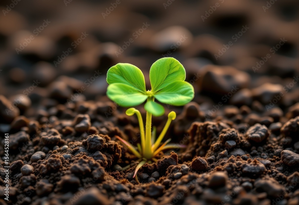 a clover root glowing with nitrogen nodules, highlighting its ...