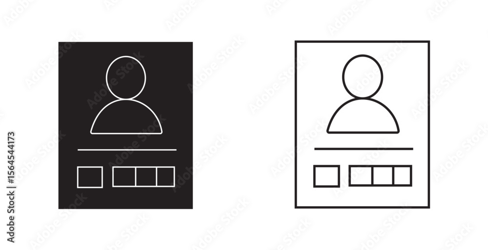 User Profile & ID Card Icons - Account & Identity Symbols Stock Vector ...
