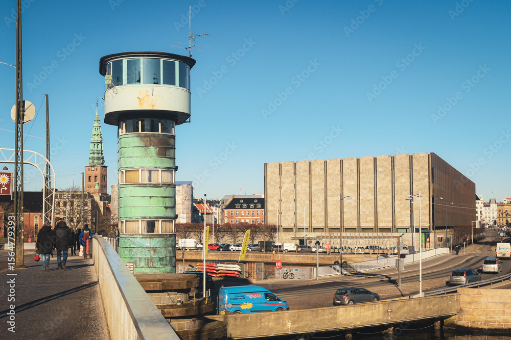 Copenhagen, Denmark - March 12, 2025: Unique tower and modern ...