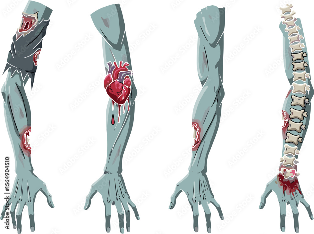 "Zombie Apocalypse Survival Kit: Detached Limbs, Bloody Heart, and ...