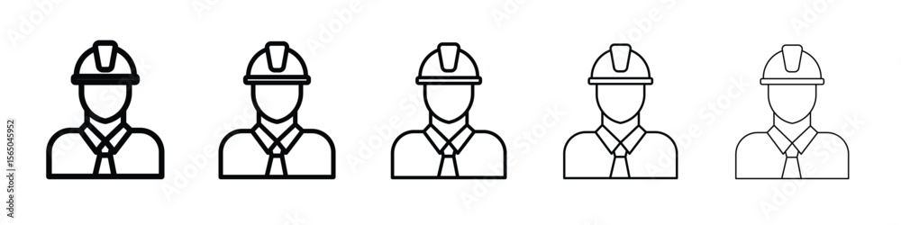 Civil Engineer icon vector in editable stroke linear pictogram Stock ...