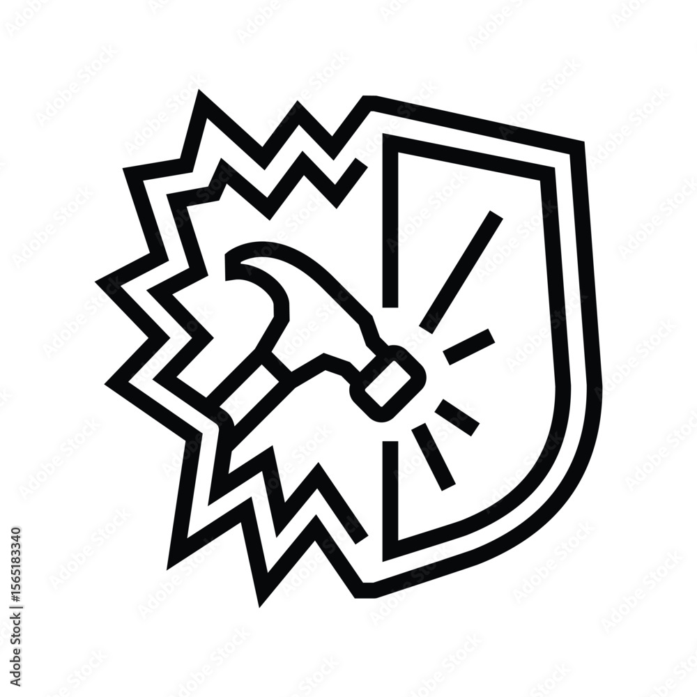 shockproof line icon vector illustration Stock Vector | Adobe Stock