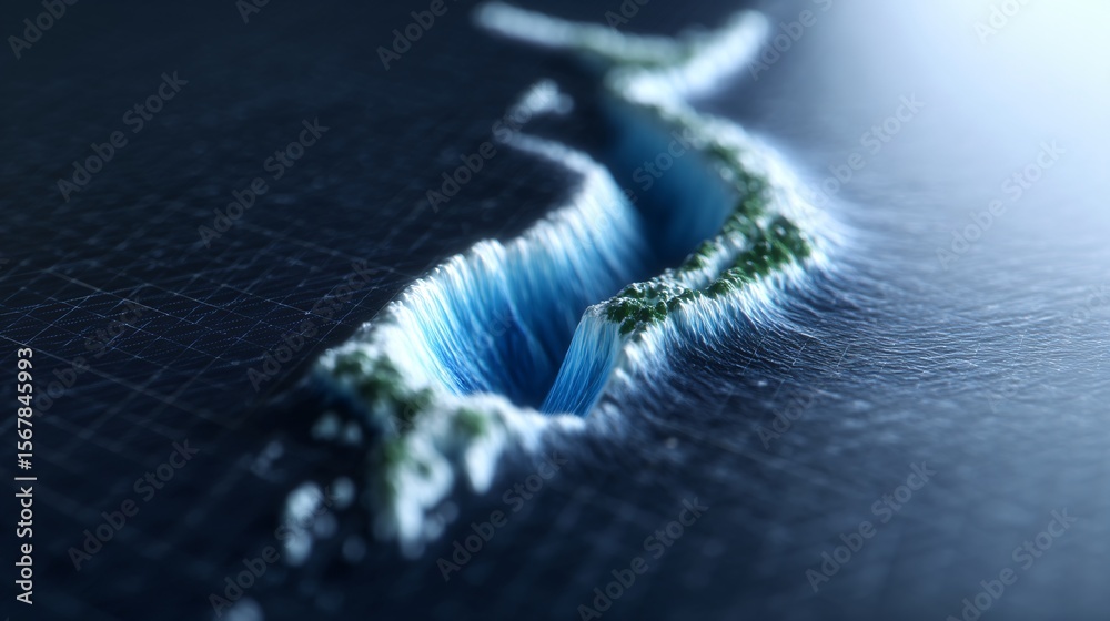 digital map interface with real-time tsunami alert zones, earthquake ...