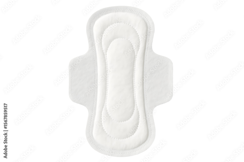 Sanitary pad with wings for menstrual hygiene isolated on transparent ...