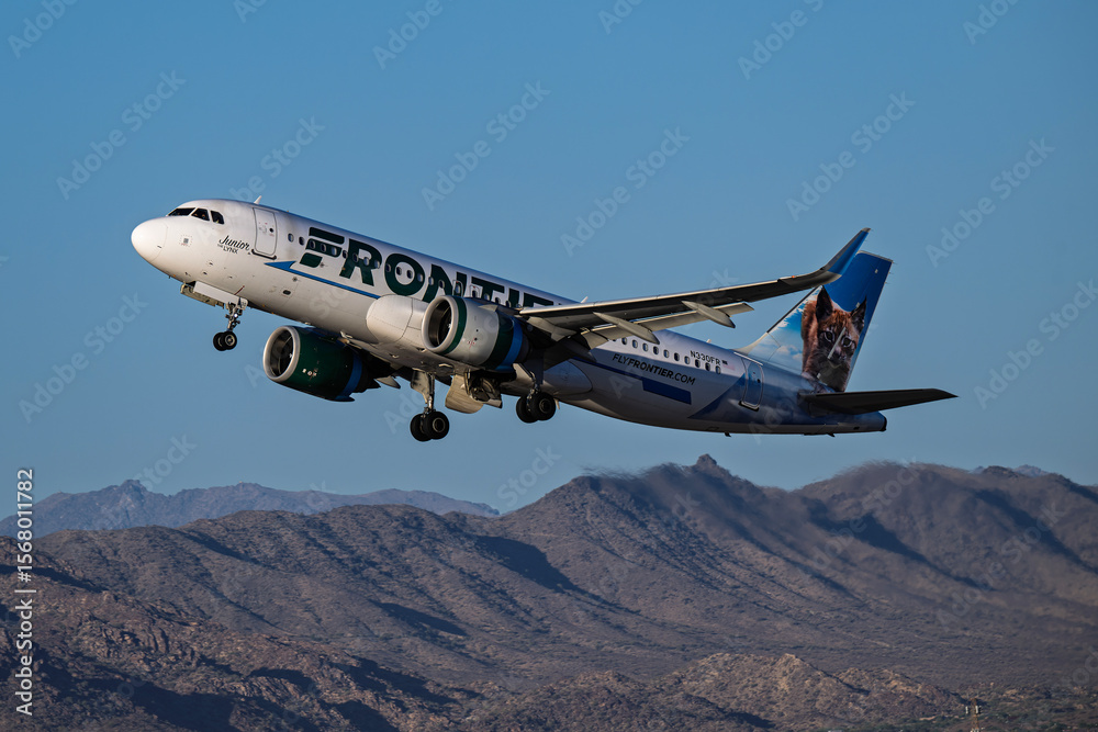 Sky Harbor Airport 6-28-2025 Phoenix AZ USA Frontier Airlines Airbus ...