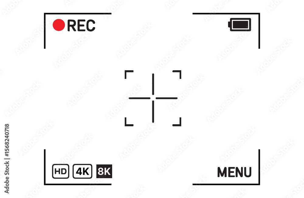 Camera Recording Viewfinder Display Graphic for Filmmaking and Video ...