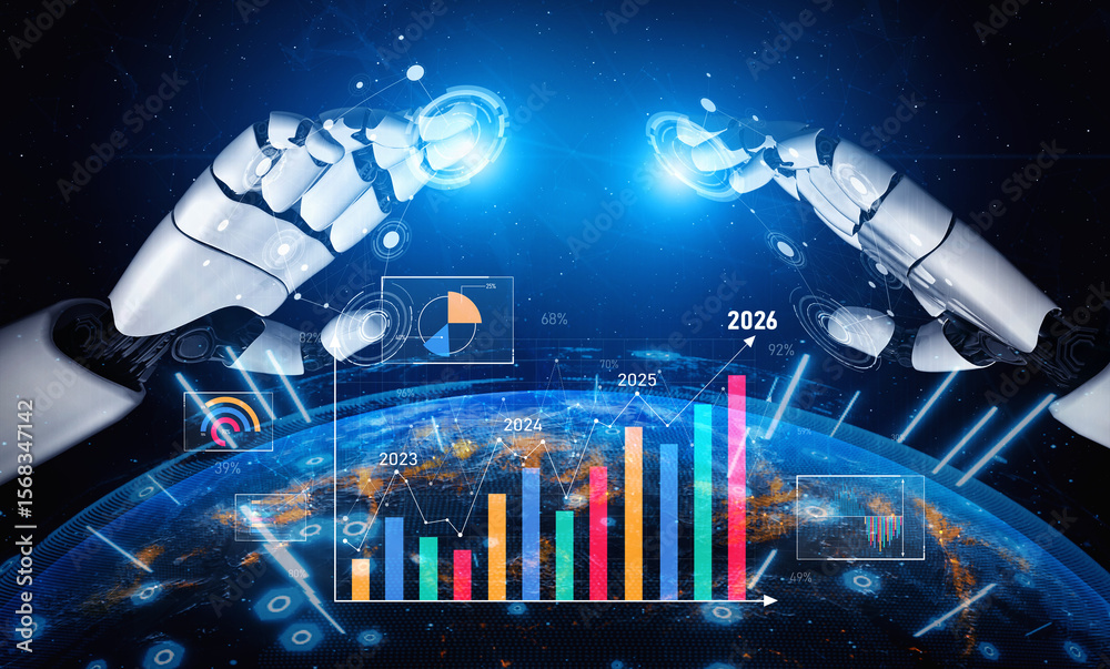 AI artificial intelligence powers business growth with predictive planning tools, innovation ...