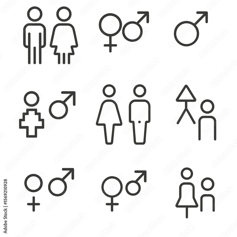 Minimalist Gender Icons. Outline style icons of Symbol Simplicity Packs ...