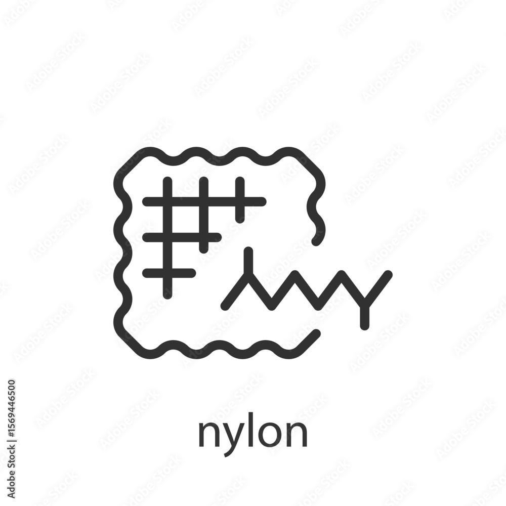 Nylon, linear icon. Synthetic textile fiber. Line with editable stroke ...