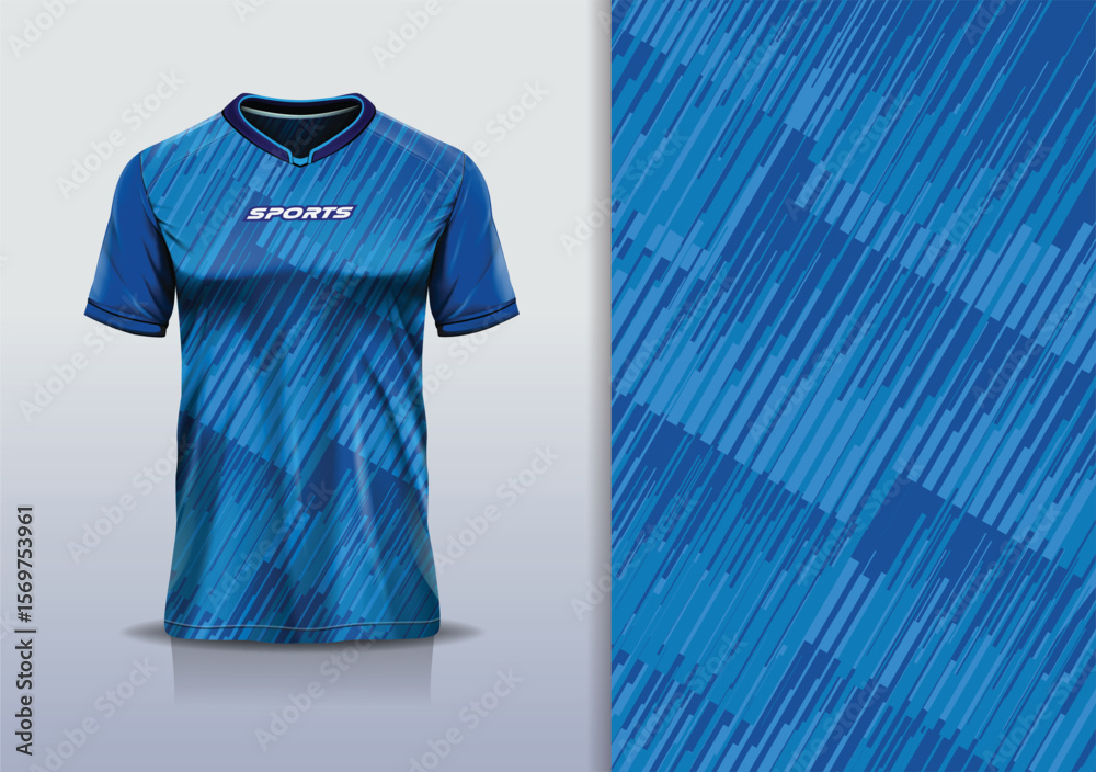T-shirt mockup with abstract stripe line sport jersey design for ...