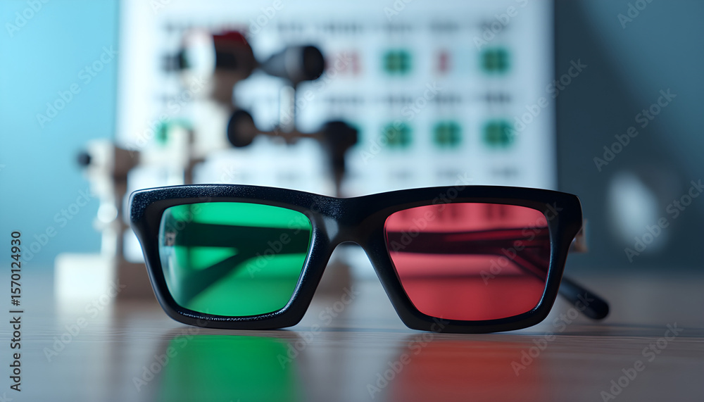 Stock-Foto „Color blindness test chart with trial lens frame and 3D ...