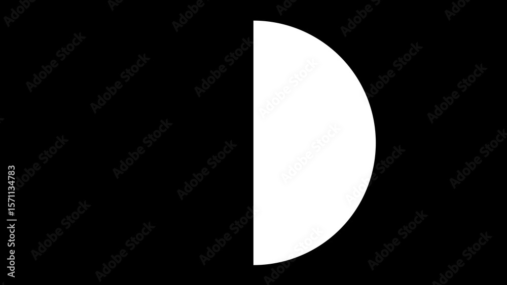 Minimal black and white icon showing the last quarter moon phase with ...