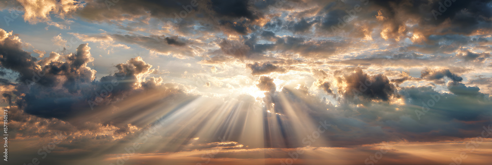 light rays through clouds